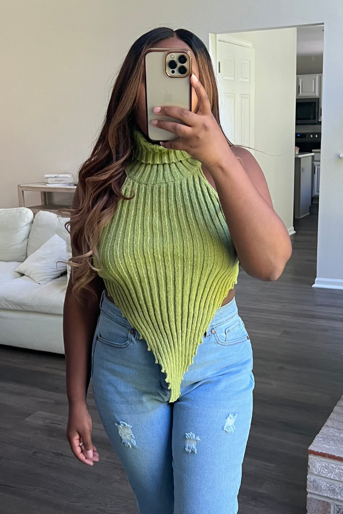 Cable Knit Sleeveless Turtleneck Knit Halter Top – Brazen Boutique