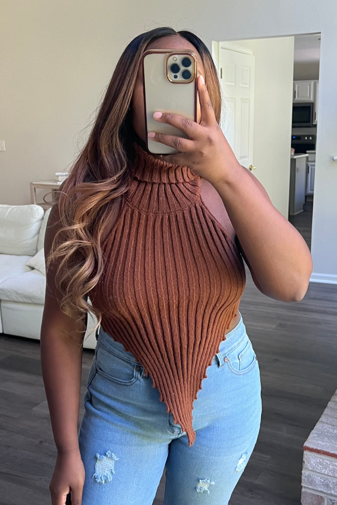 Cable Knit Sleeveless Turtleneck Knit Halter Top – Brazen Boutique